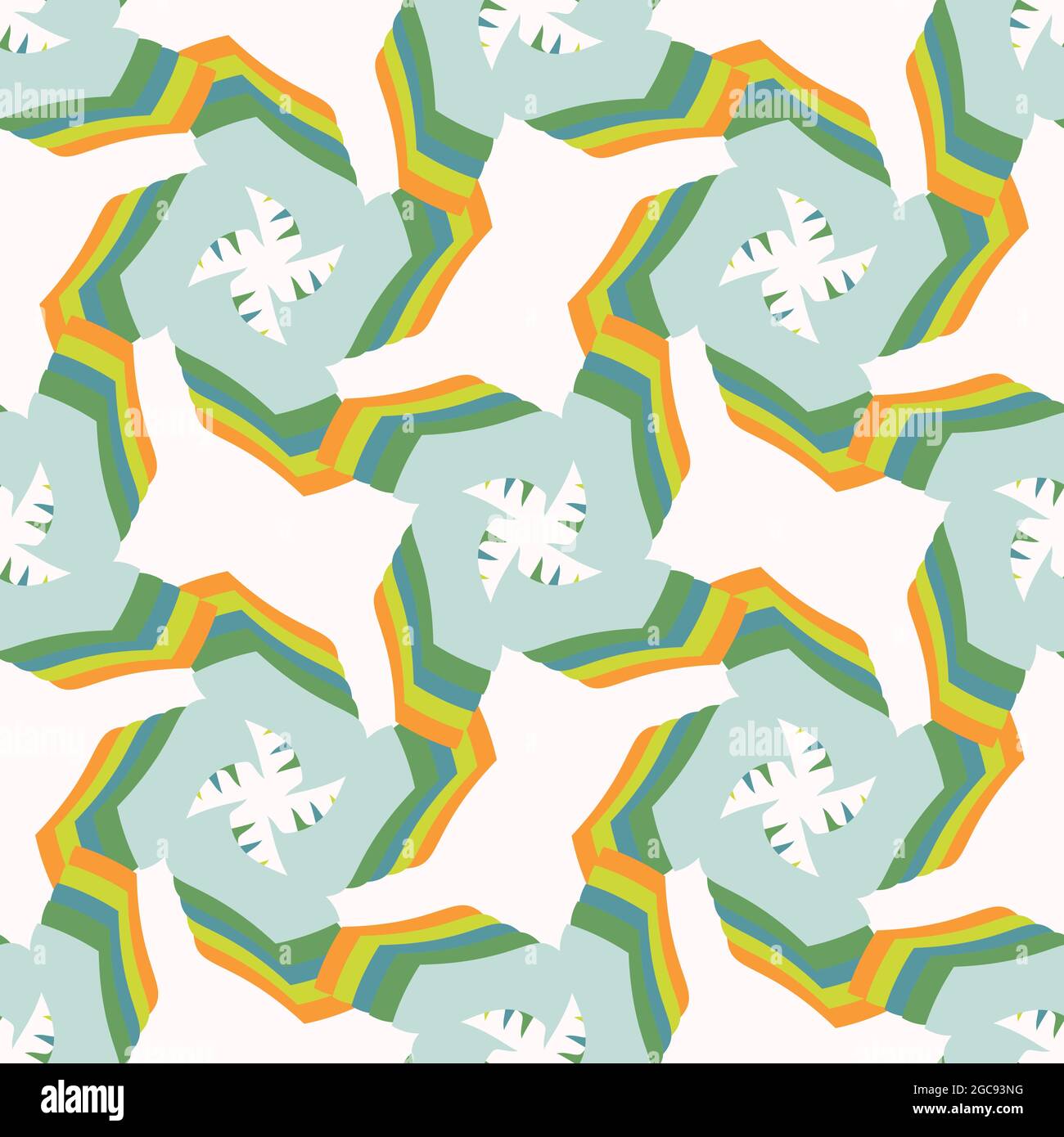 Summer tropical geometric seamless pattern. Bright retro geo shape for ...