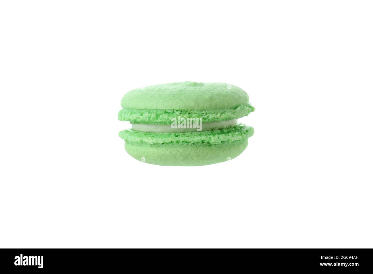 Green tasty macaroon isolated on white background Stock Photo - Alamy