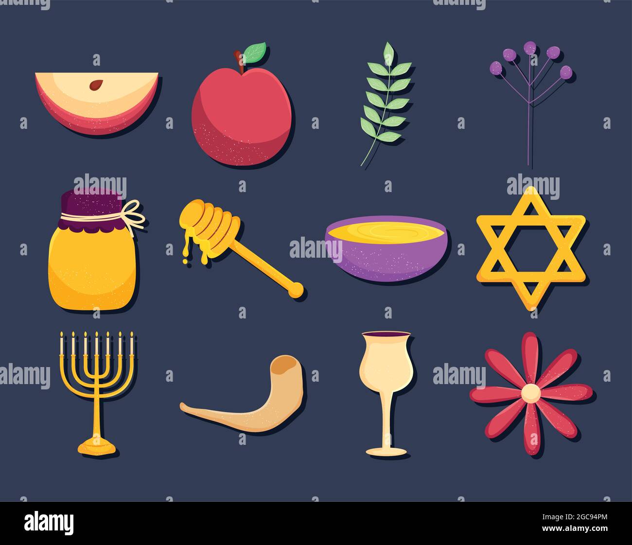 Rosh hashanah icon set design Stock Vector Image & Art - Alamy