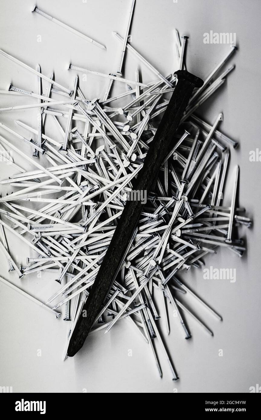 Pile of nails Stock Photo - Alamy