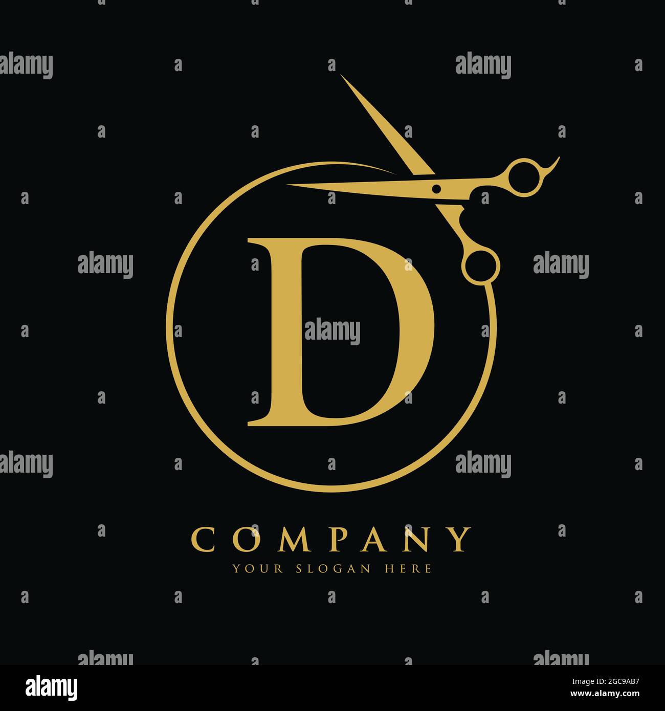 Initial Scissors Letter D Logo Design vector Template. Abstract Circle ...