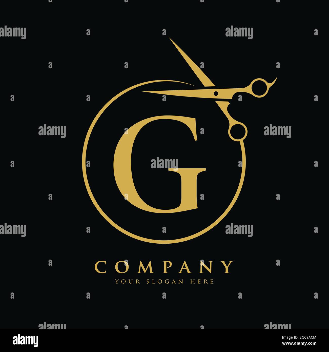 Initial Scissors Letter G Logo Design vector Template. Abstract Circle ...