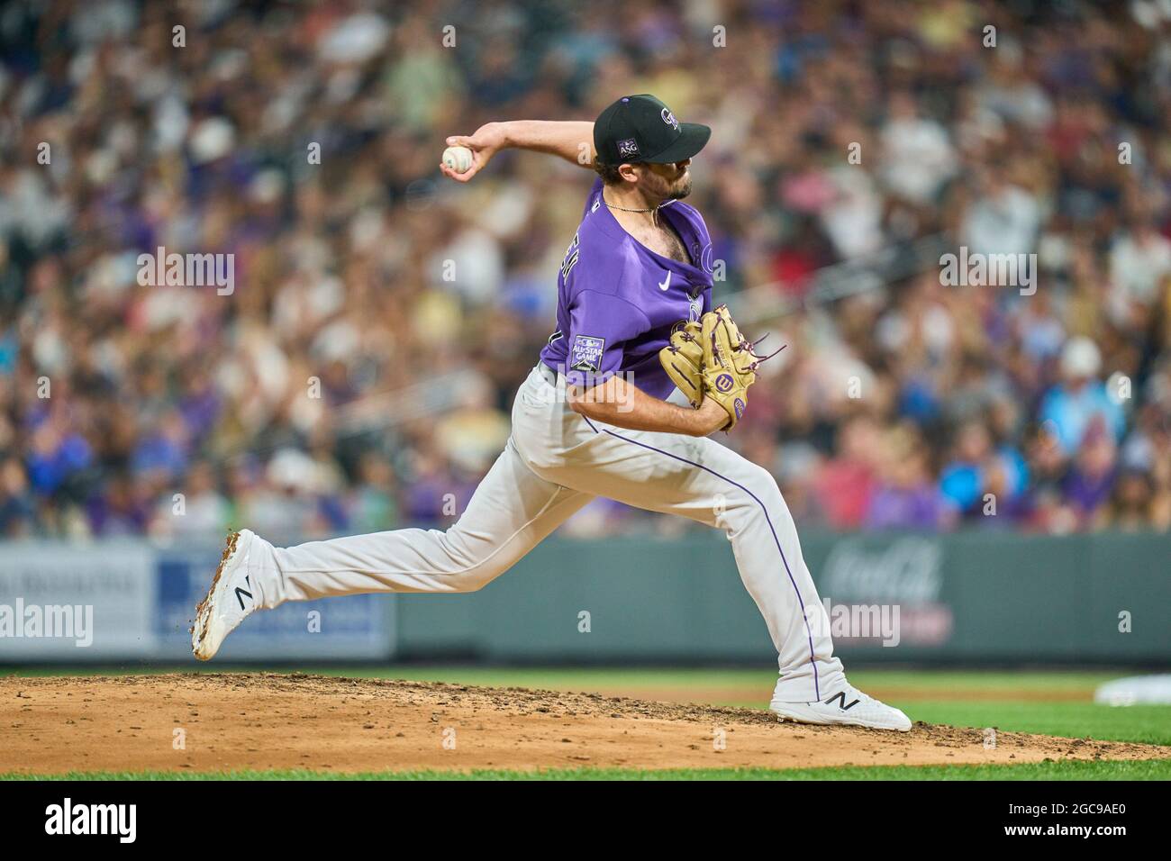 August 6 2021: Colorado pitcher Ben Bowden (51) throws a pitch during ...
