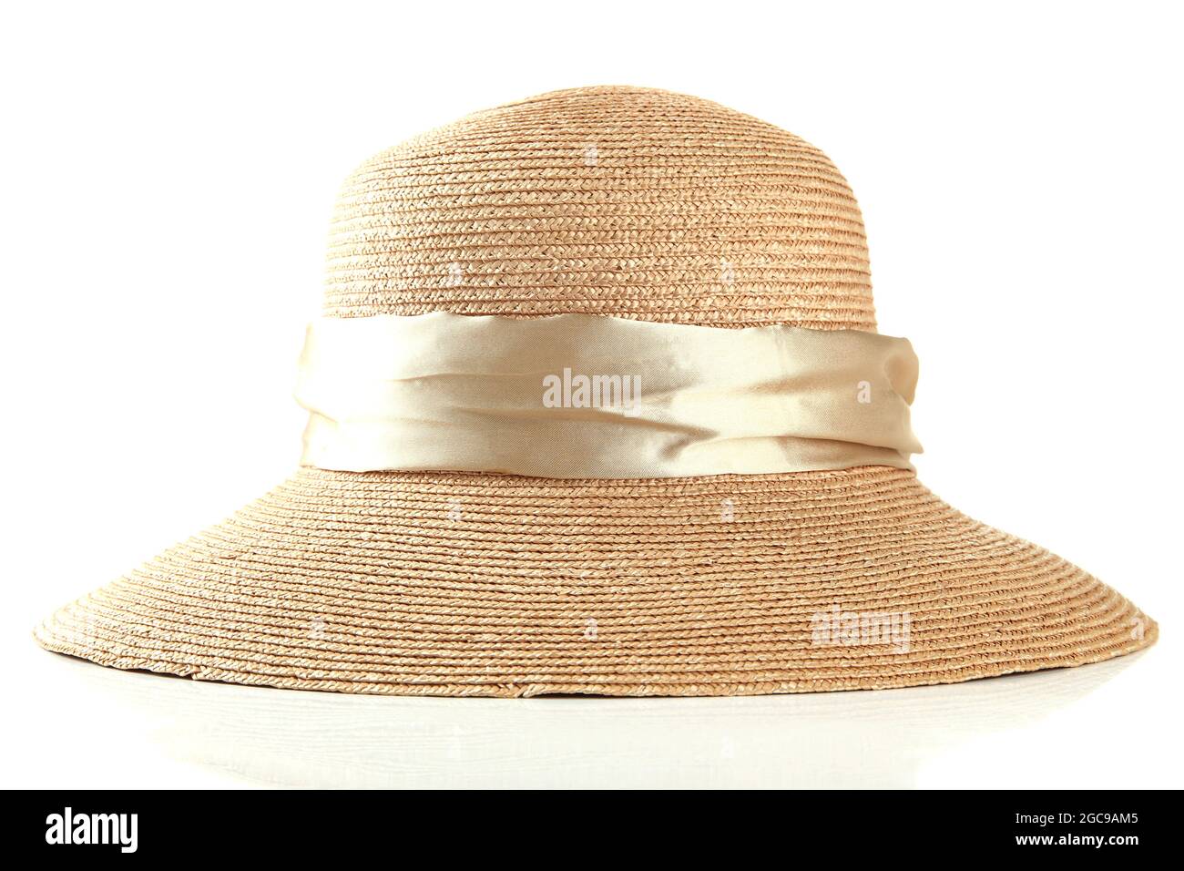 Beautiful summer hat, isolated on white Stock Photo - Alamy