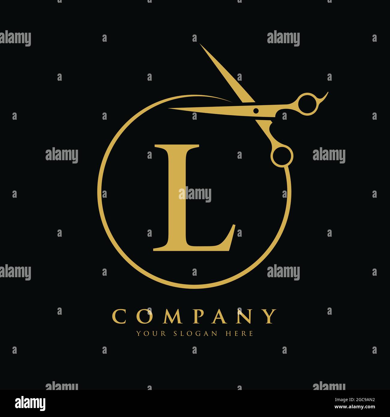 Initial Scissors Letter L Logo Design vector Template. Abstract Circle ...