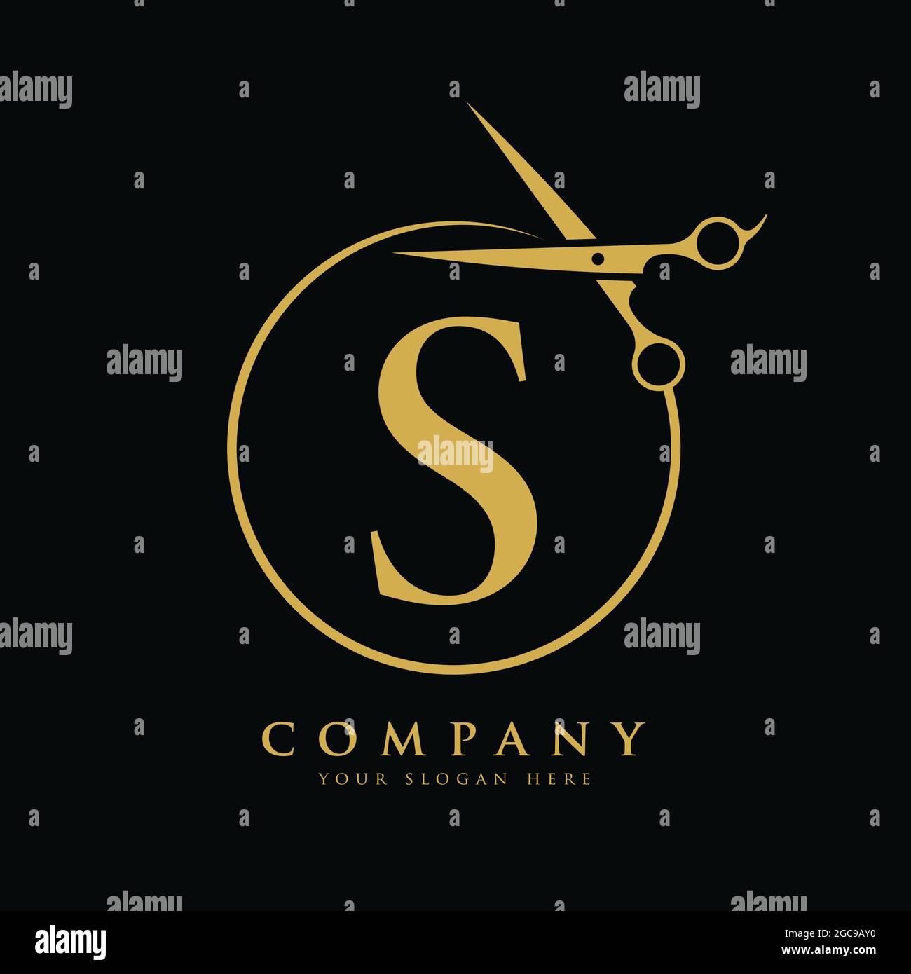 Initial Scissors Letter S Logo Design vector Template. Abstract Circle ...