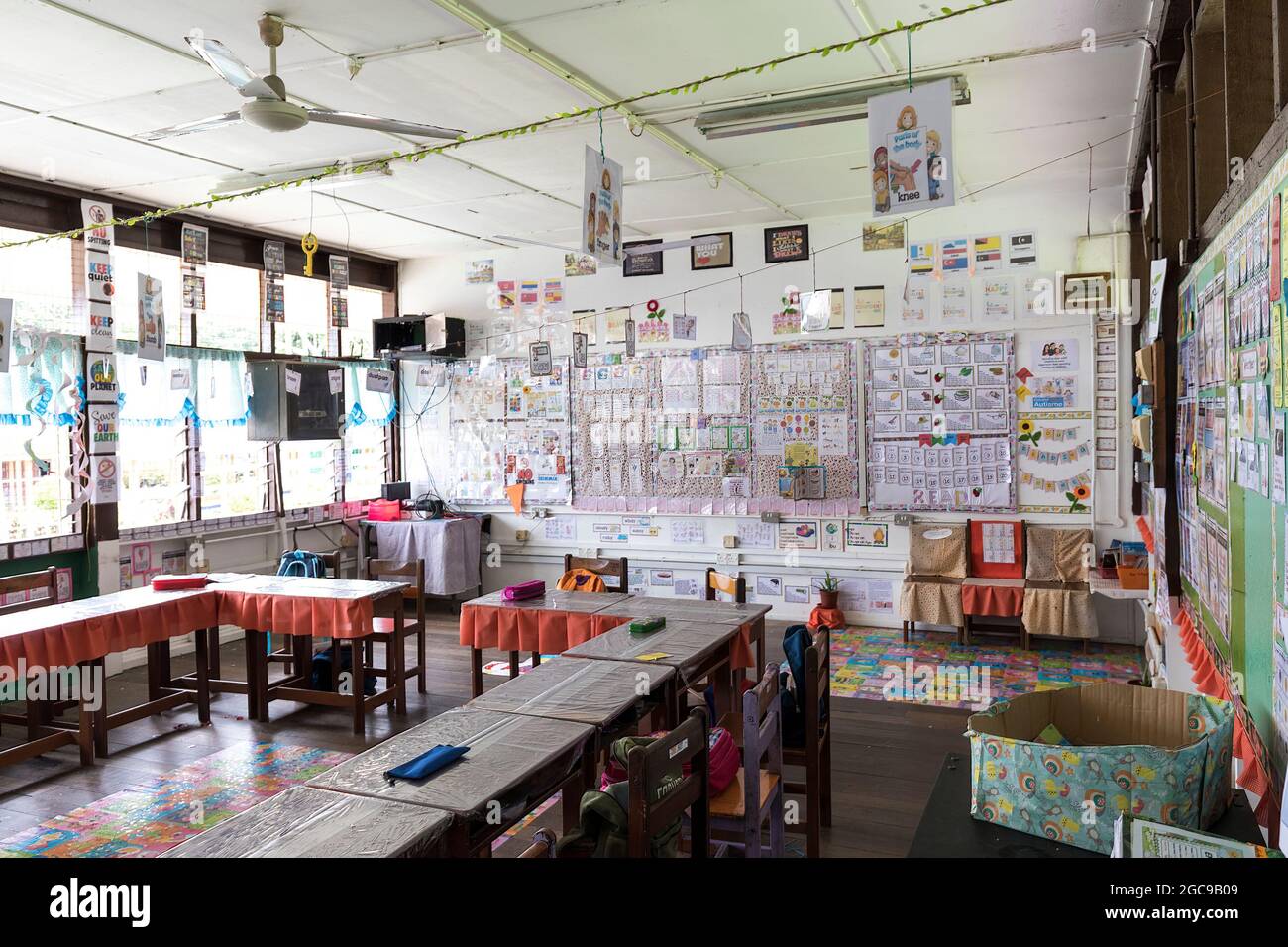 Classroom of rural villlage school, Mulu, Sarawak, Malaysia Stock Photo ...