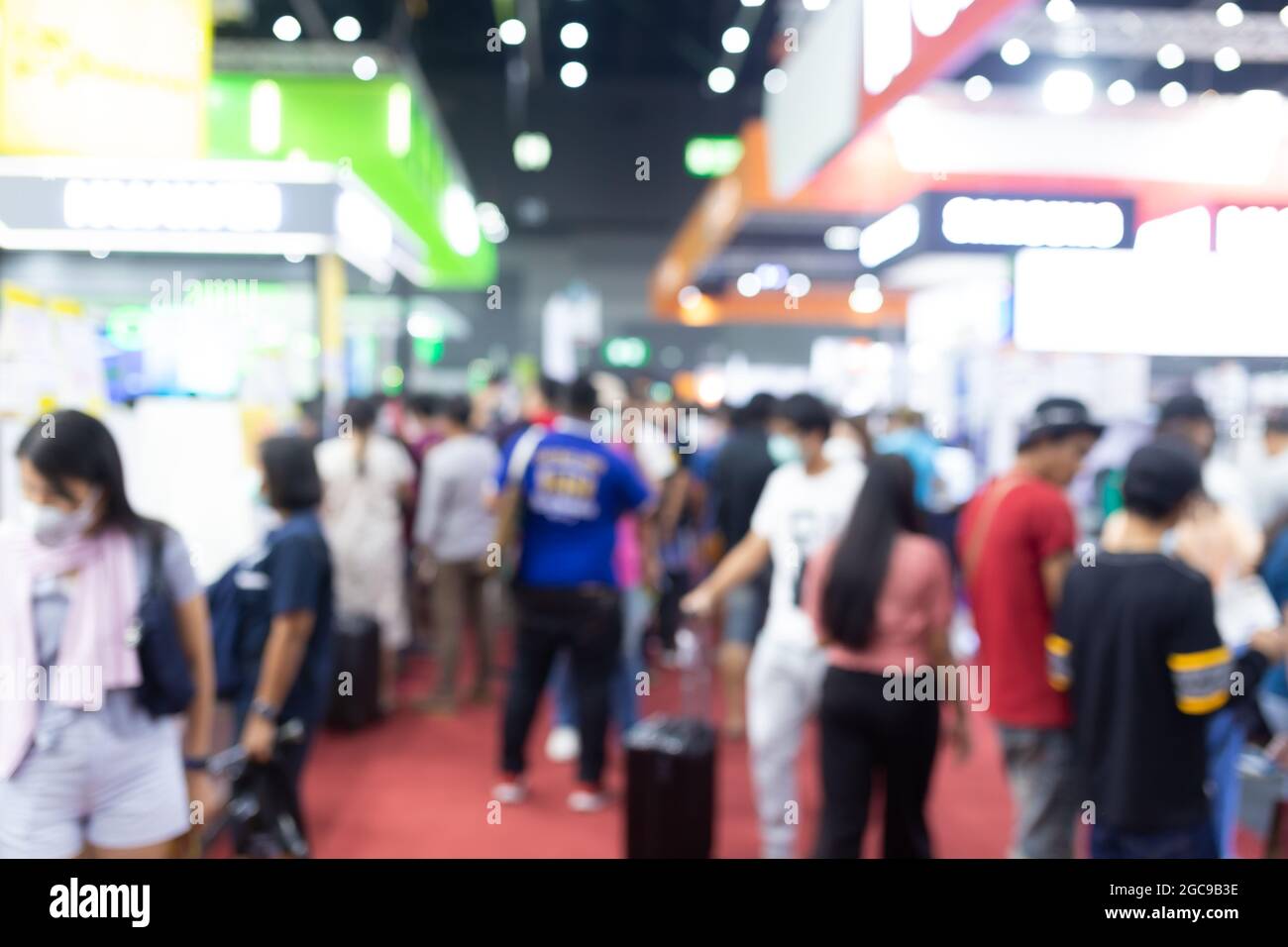 Abstract blur people in exhibition hall event trade show expo ...