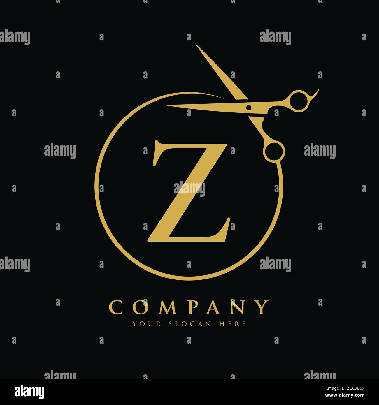 Initial Scissors Letter Z Logo Design vector Template. Abstract Circle Z Logo Design Stock ...