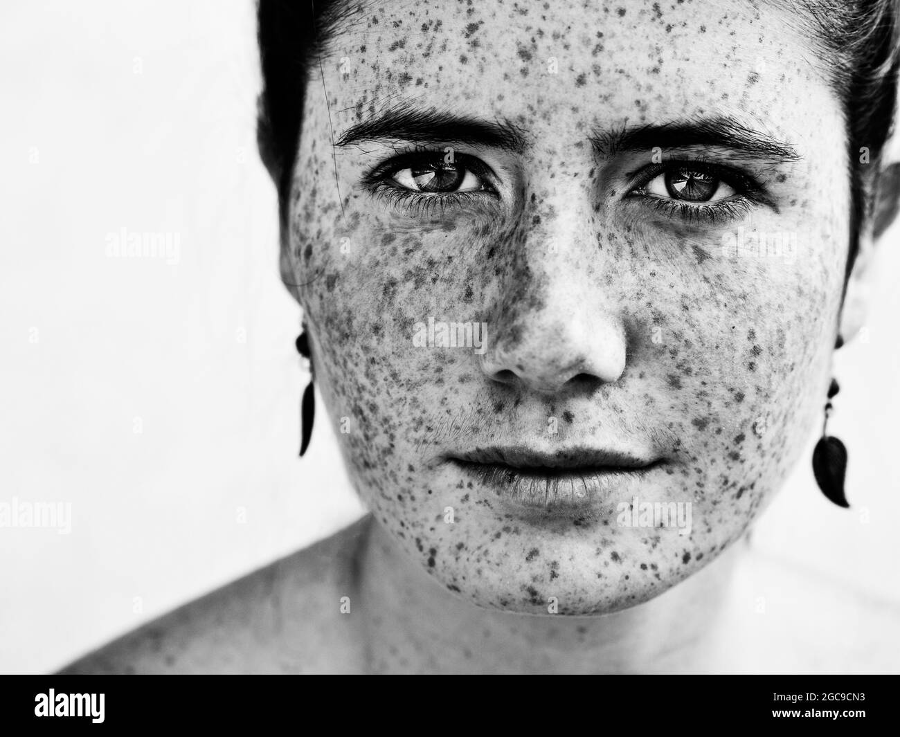 Girl freckles Black and White Stock Photos & Images - Alamy