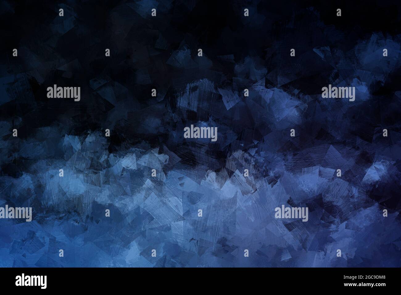 Abstract dark to light blue oil painting background with brush strokes ...