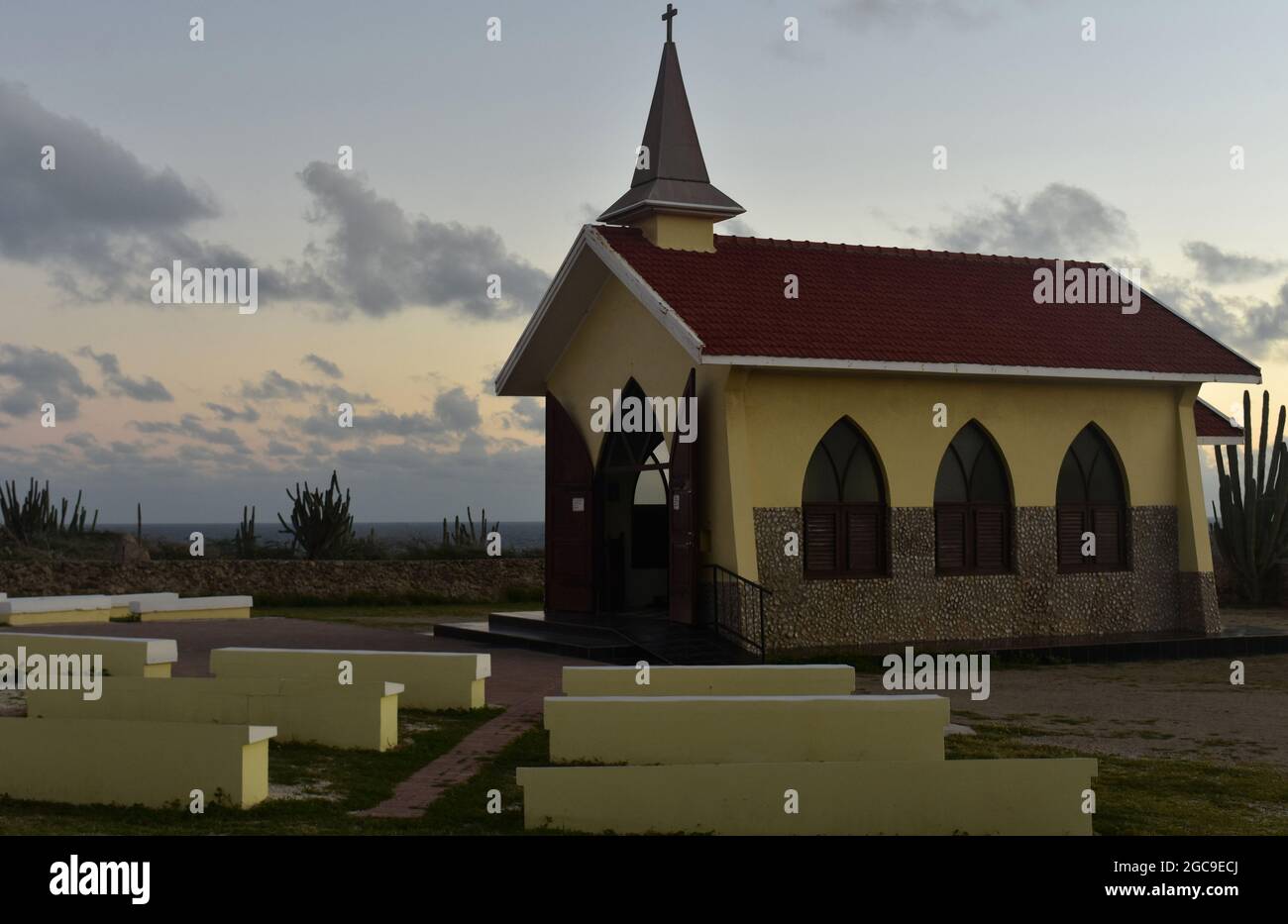 Scenic view of Alto Vista Chapel in Aruba Stock Photo - Alamy