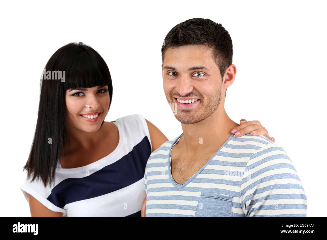 Beautiful loving couple together isolated on white Stock Photo - Alamy
