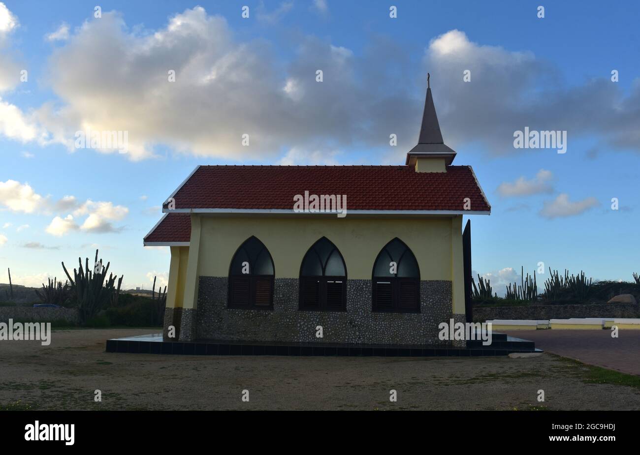 Small Catholic chapel in the North of Aruba Stock Photo - Alamy