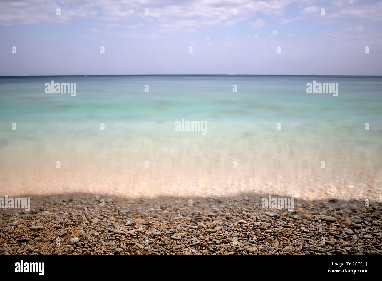 Picture of the sea taken from Elba island, Italy, with the long ...