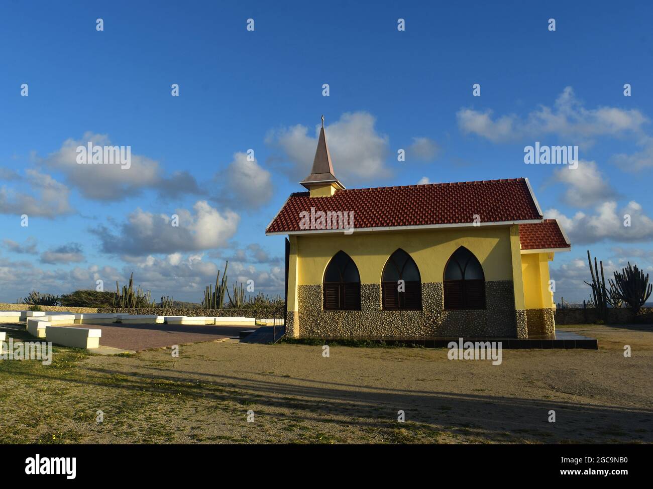 Aruba's Alto Vista Chapel just after sunrise Stock Photo - Alamy