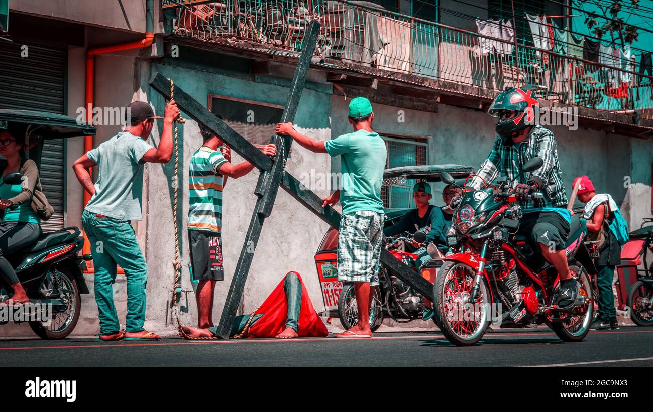 BATAAN, PHILIPPINES - Apr 07, 2017: A Holy Tradition Penitensya in the ...