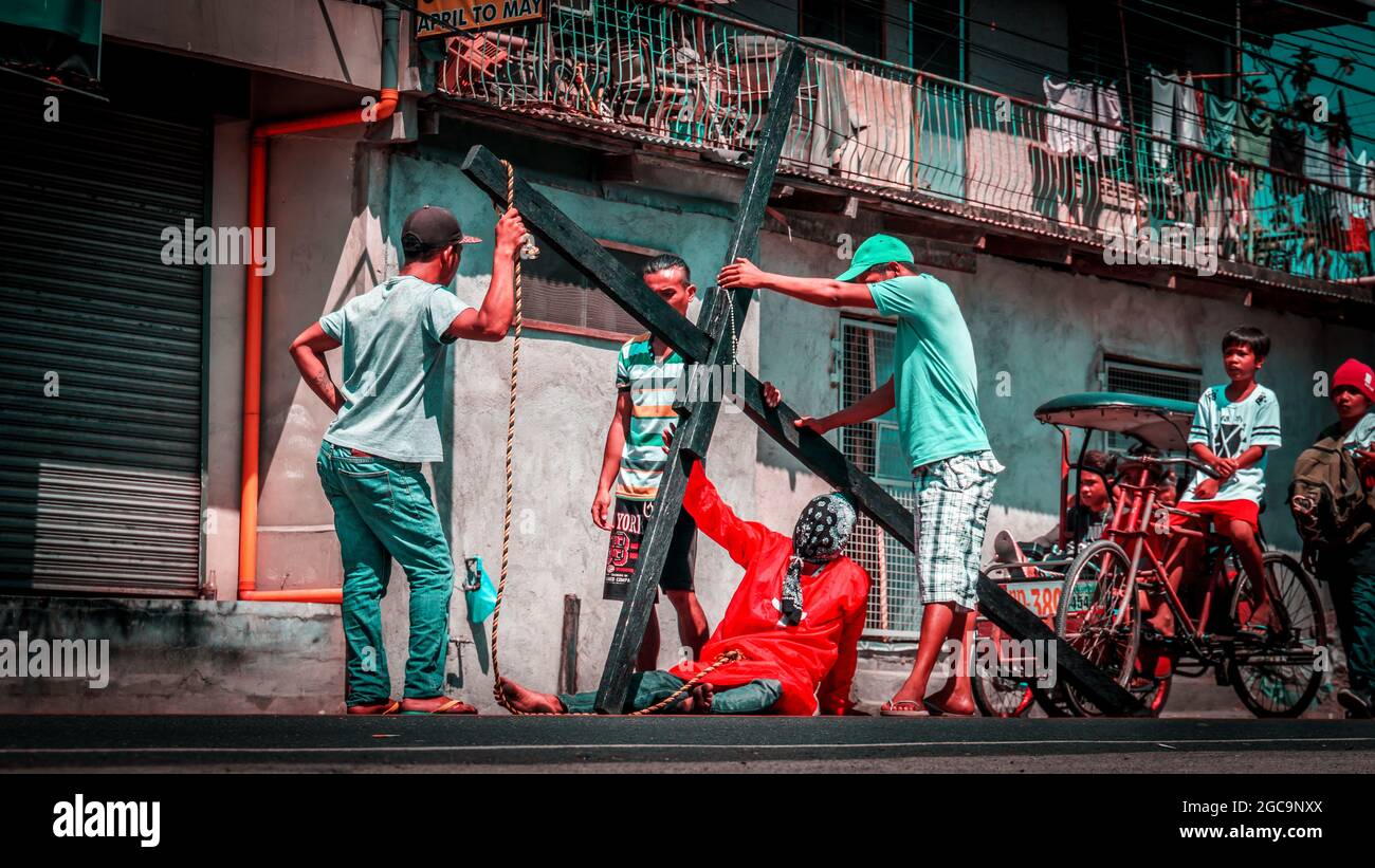 BATAAN, PHILIPPINES - Apr 07, 2017: A Holy Tradition Penitensya in the ...
