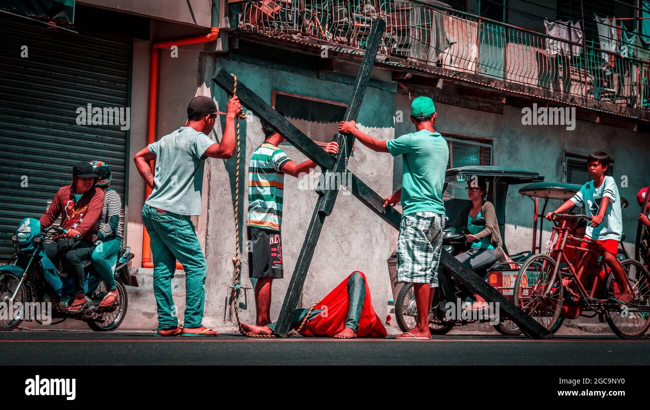BATAAN, PHILIPPINES - Apr 07, 2017: A Holy Tradition Penitensya in the ...