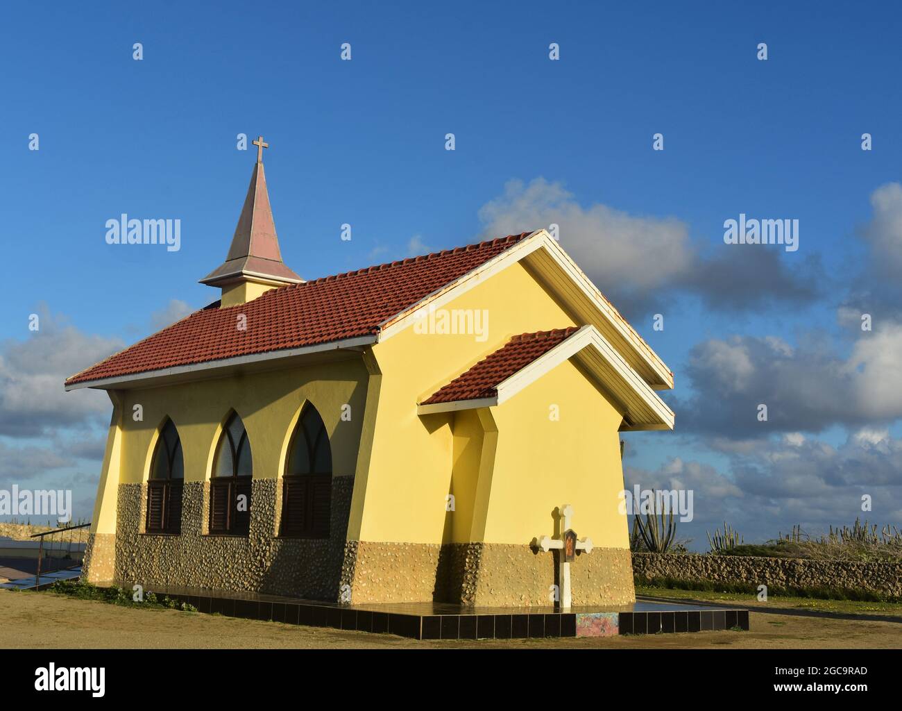 Stunning Aruba's Alto Vista Chapel just after sunrise Stock Photo - Alamy