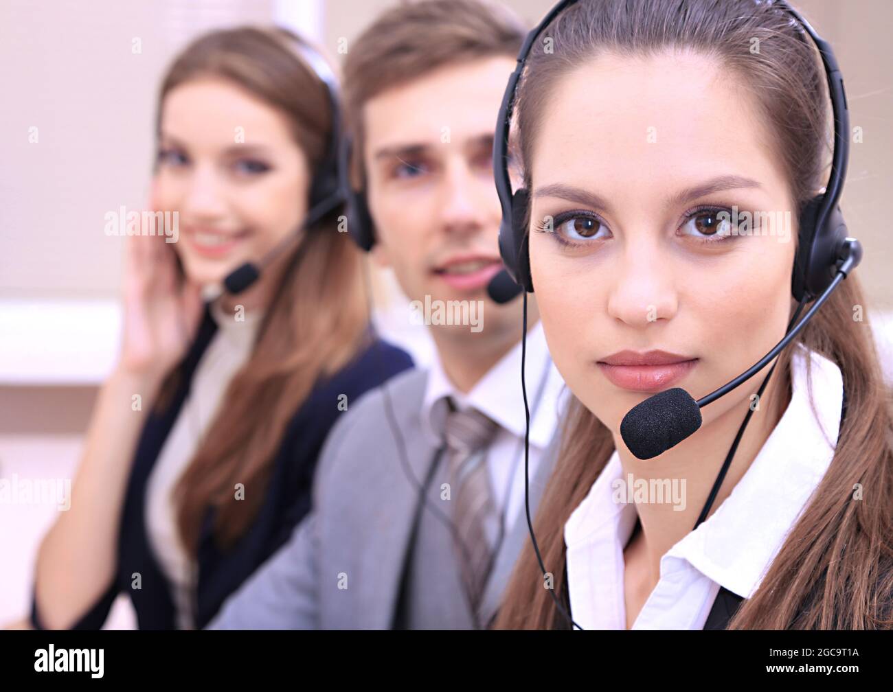 Call center operators at work Stock Photo - Alamy
