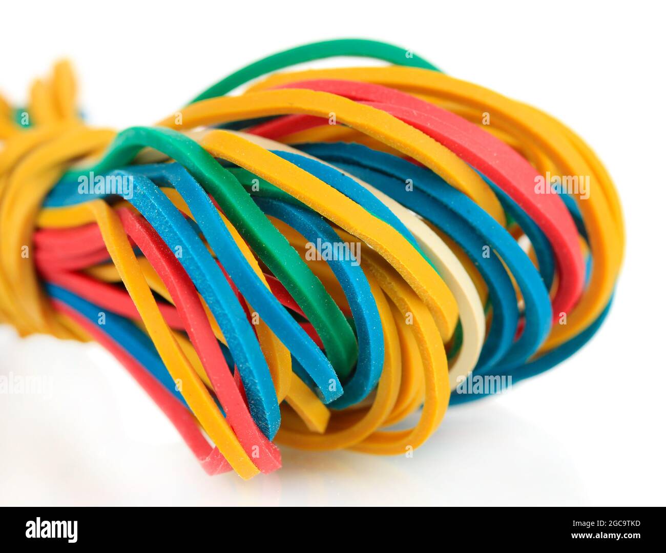 Colorful rubber bands isolated on white Stock Photo - Alamy