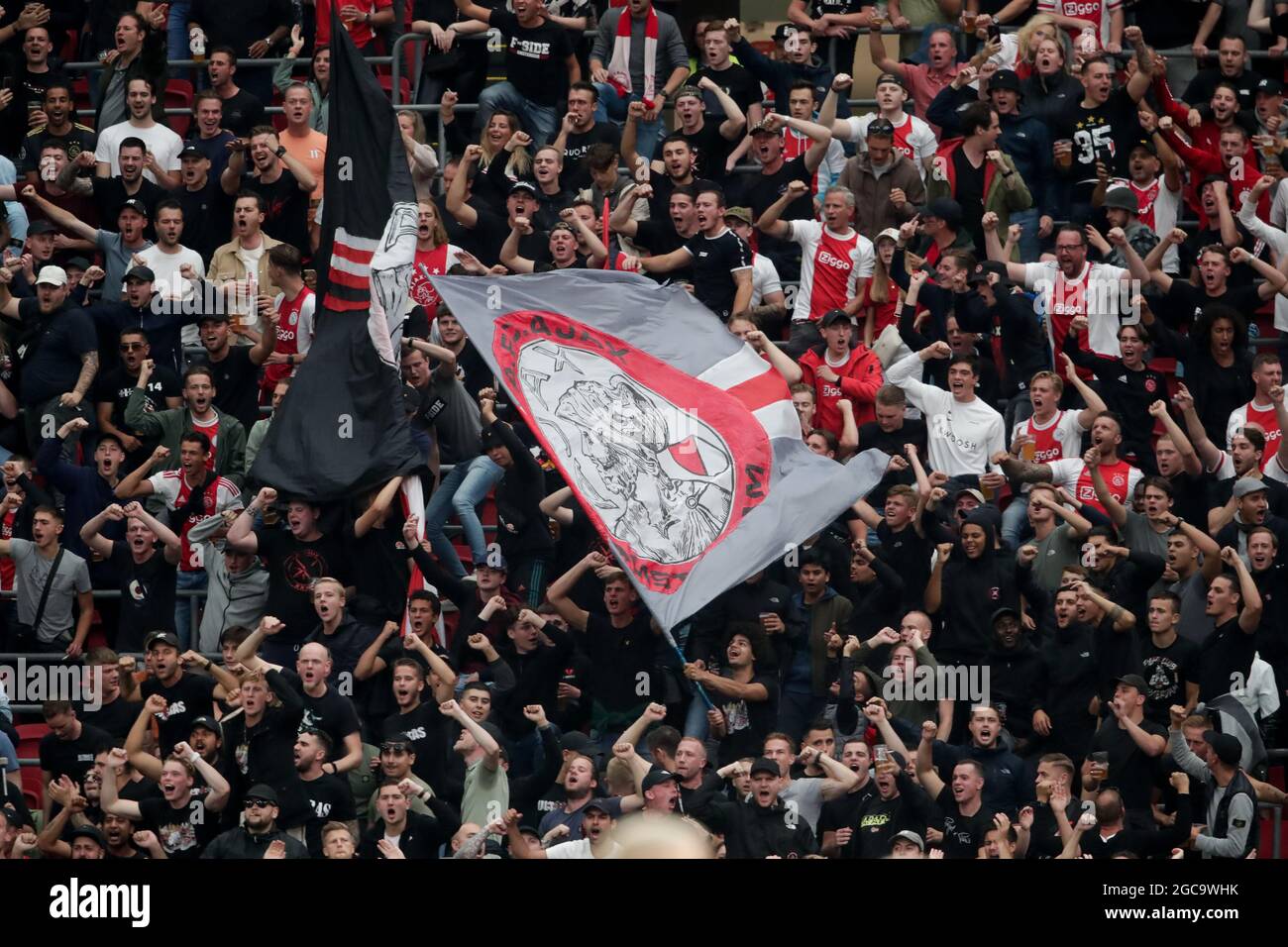 AMSTERDAM, NETHERLANDS - AUGUST 7: Ajax supporters during the Johan ...