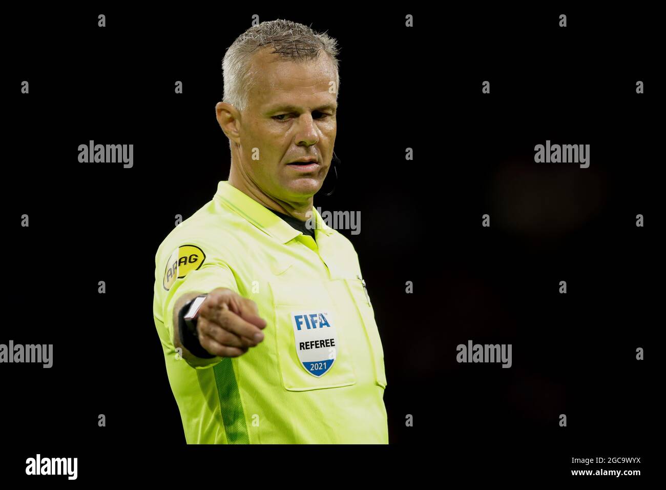 AMSTERDAM, NETHERLANDS - AUGUST 7: referee Bjorn Kuipers during the ...