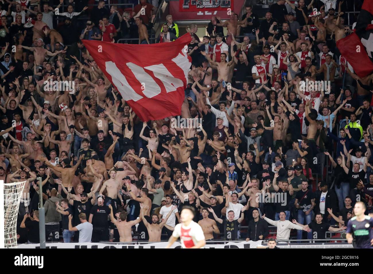AMSTERDAM, NETHERLANDS - AUGUST 7: Ajax supporters during the Johan ...