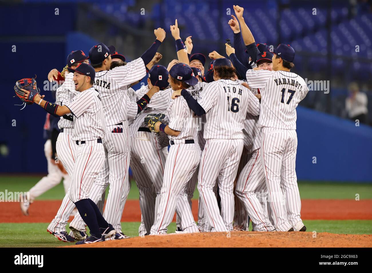Kanagawa, Japan. 7th Aug, 2021. Japan team group (JPN) Baseball : Final ...