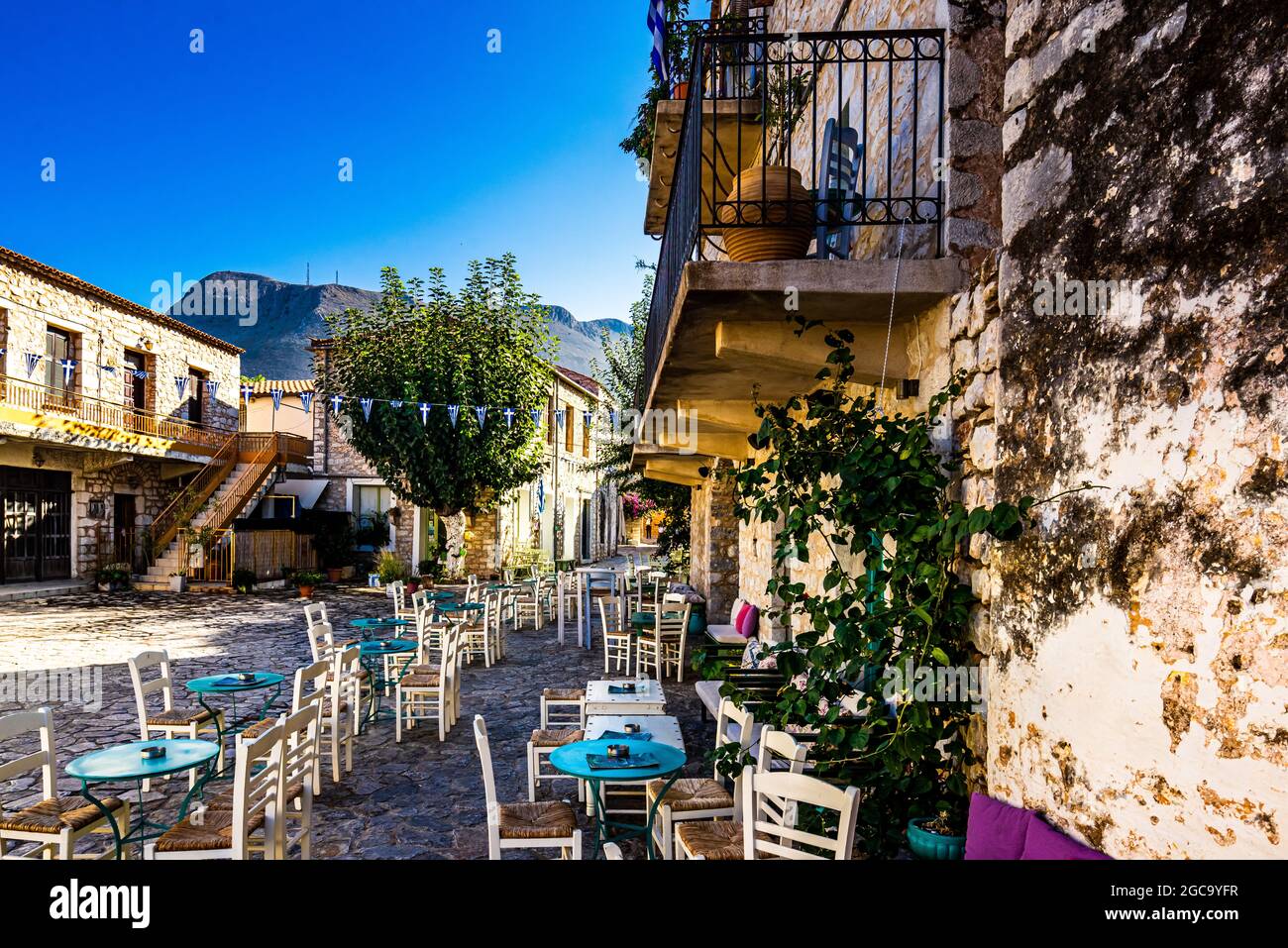 Areopoli, the traditional village of Mani in Peloponnese Greece Stock ...