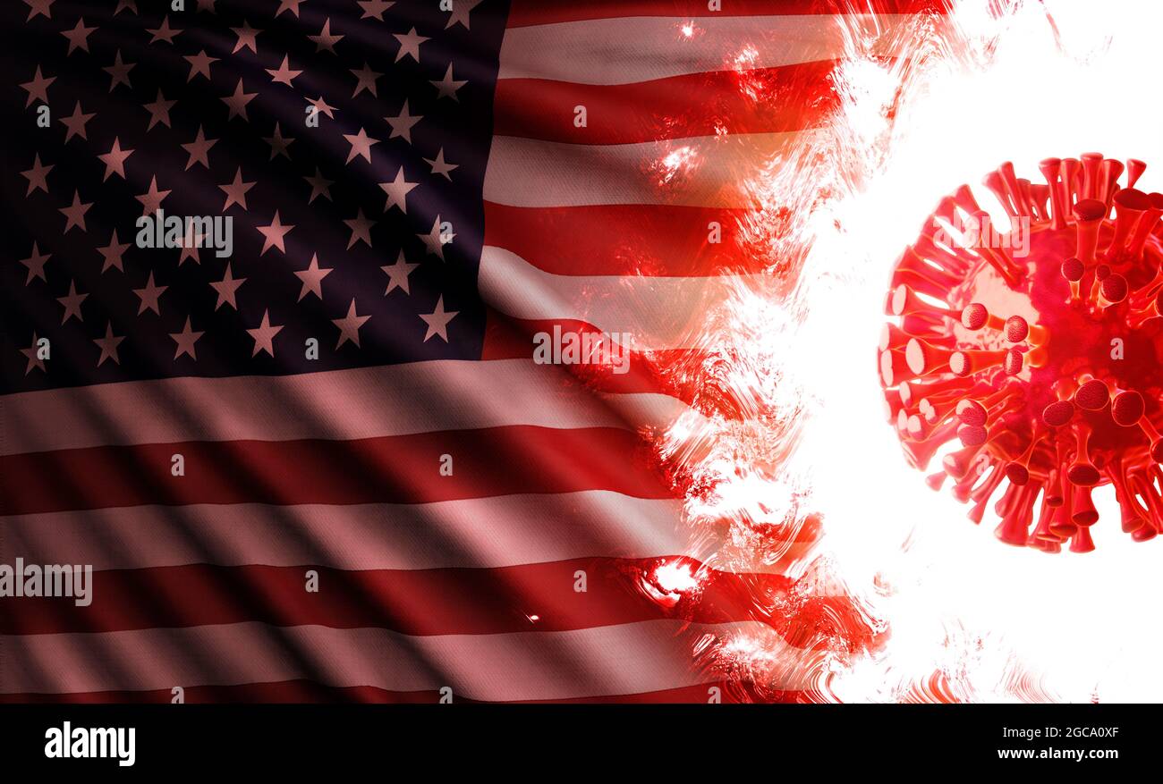 Computer graphics illustration of the national flag of the United ...