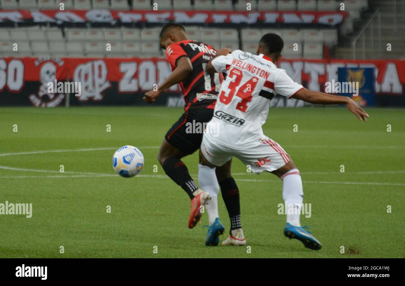 Curitiba, Brazil. 07th Aug, 2021. Nikão scored by Wellington during ...