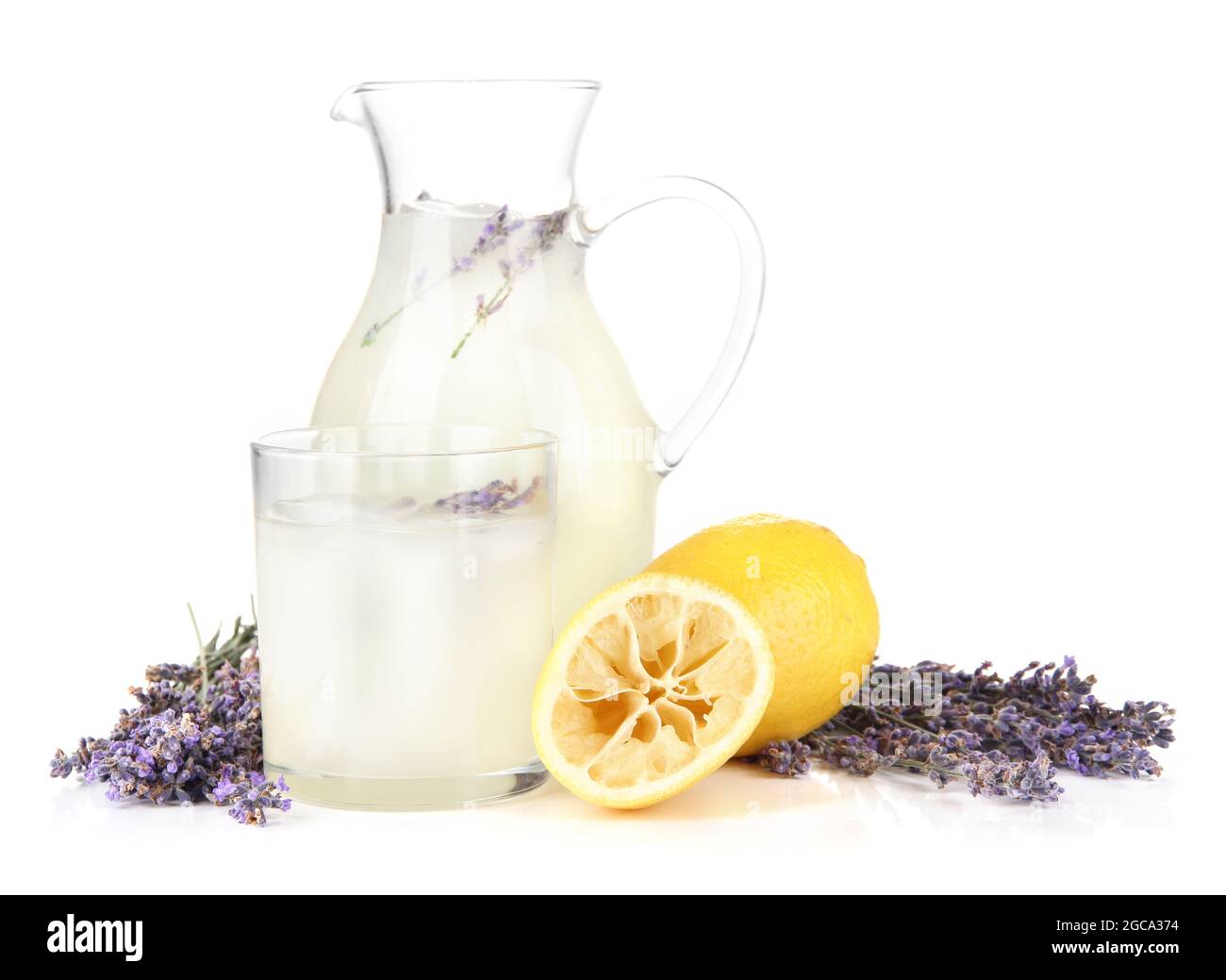 Lavender lemonade, isolated on white Stock Photo - Alamy
