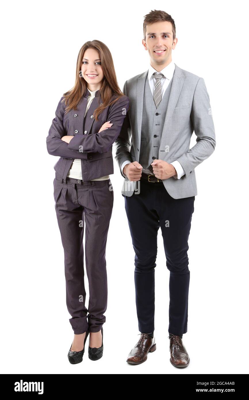 Successful business people isolated on white Stock Photo - Alamy