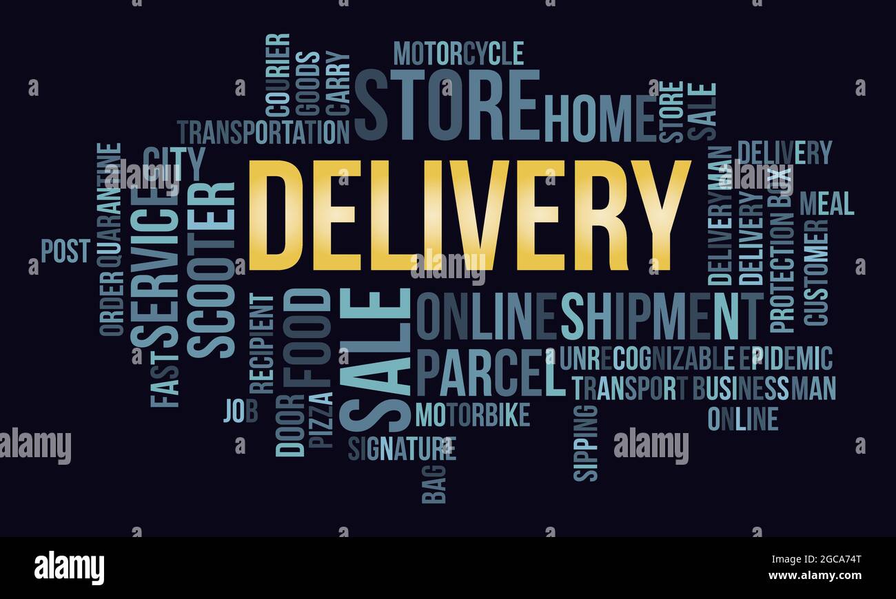Business Concept Background, Delivery Word Cloud Design Stock Vector ...