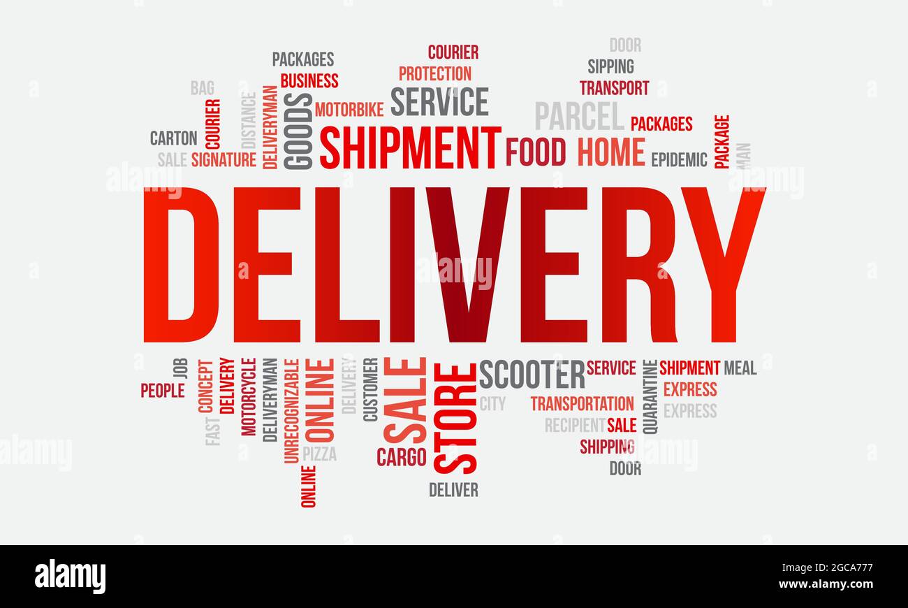 Business Concept Background, Delivery Word Cloud Design Stock Vector ...