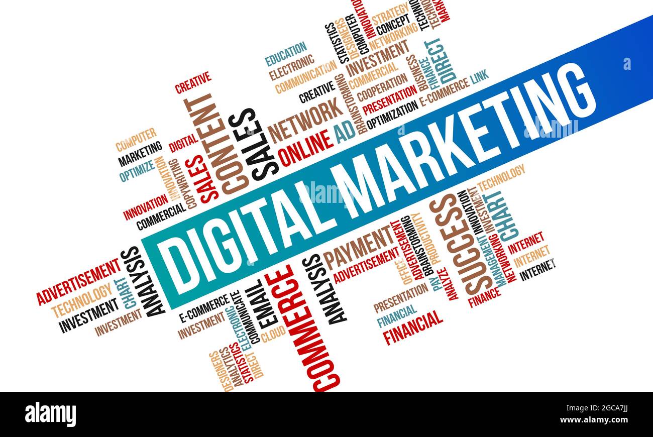 Business Concept, Digital Marketing Word Cloud Vector Template Stock ...