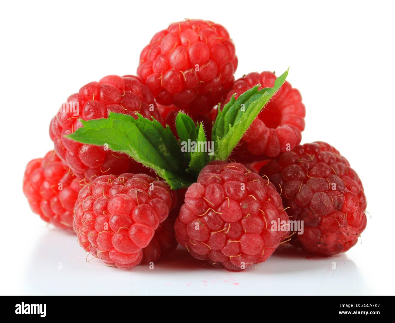 Ripe sweet raspberries isolated on white Stock Photo - Alamy