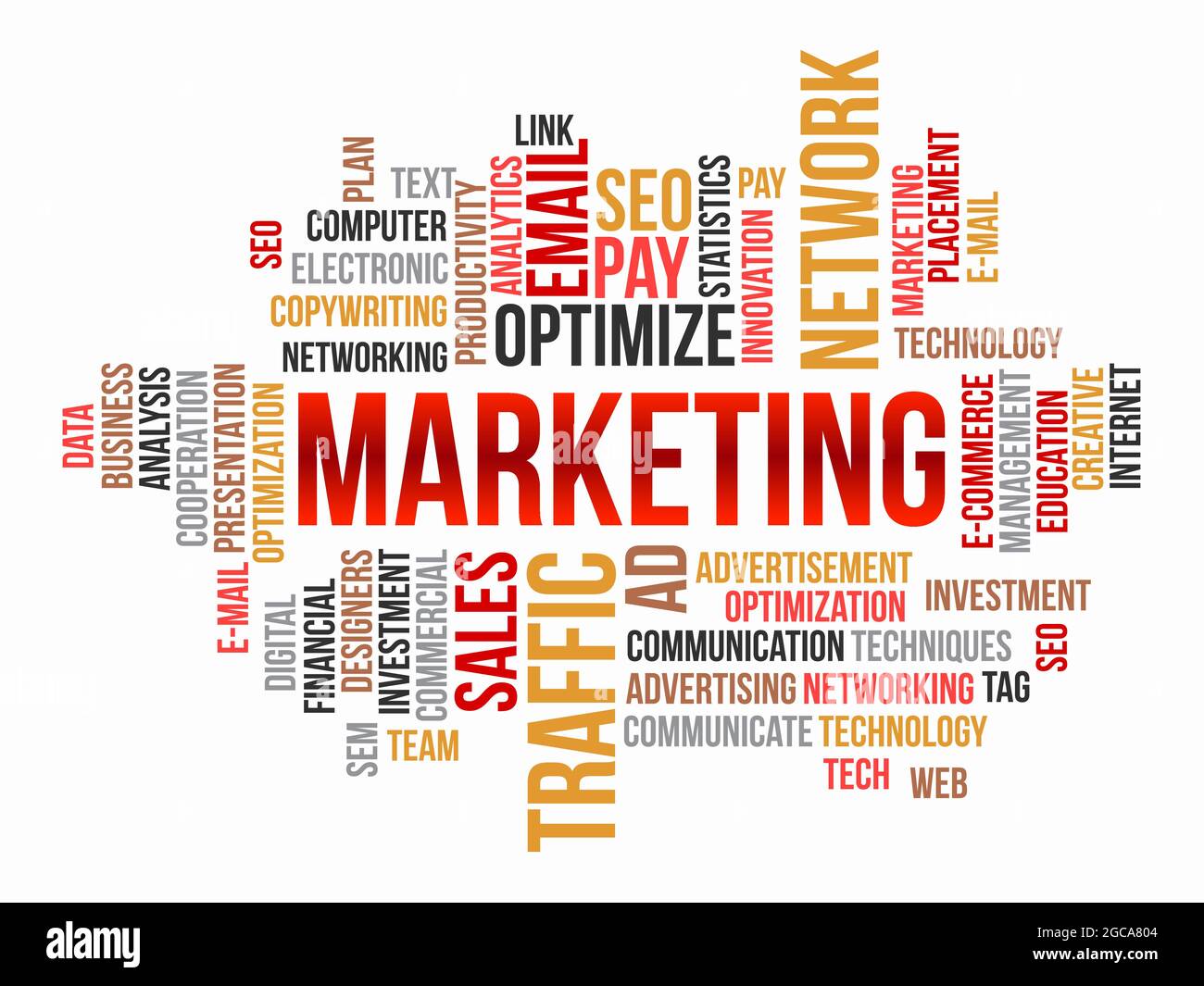 Business Concept, Digital Marketing Word Cloud Vector Template Stock ...