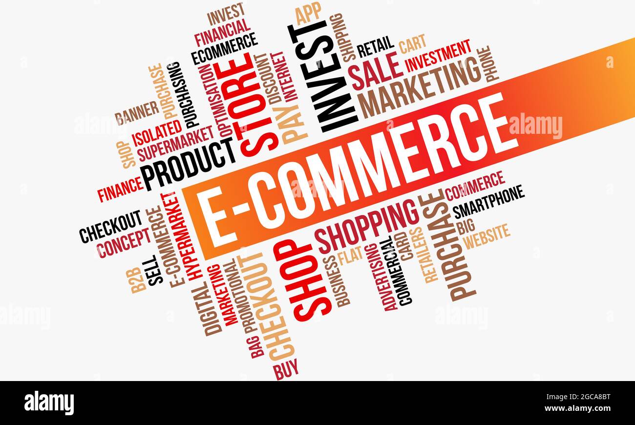 Business Concept, E-Commerce Word Cloud Design Background Template ...