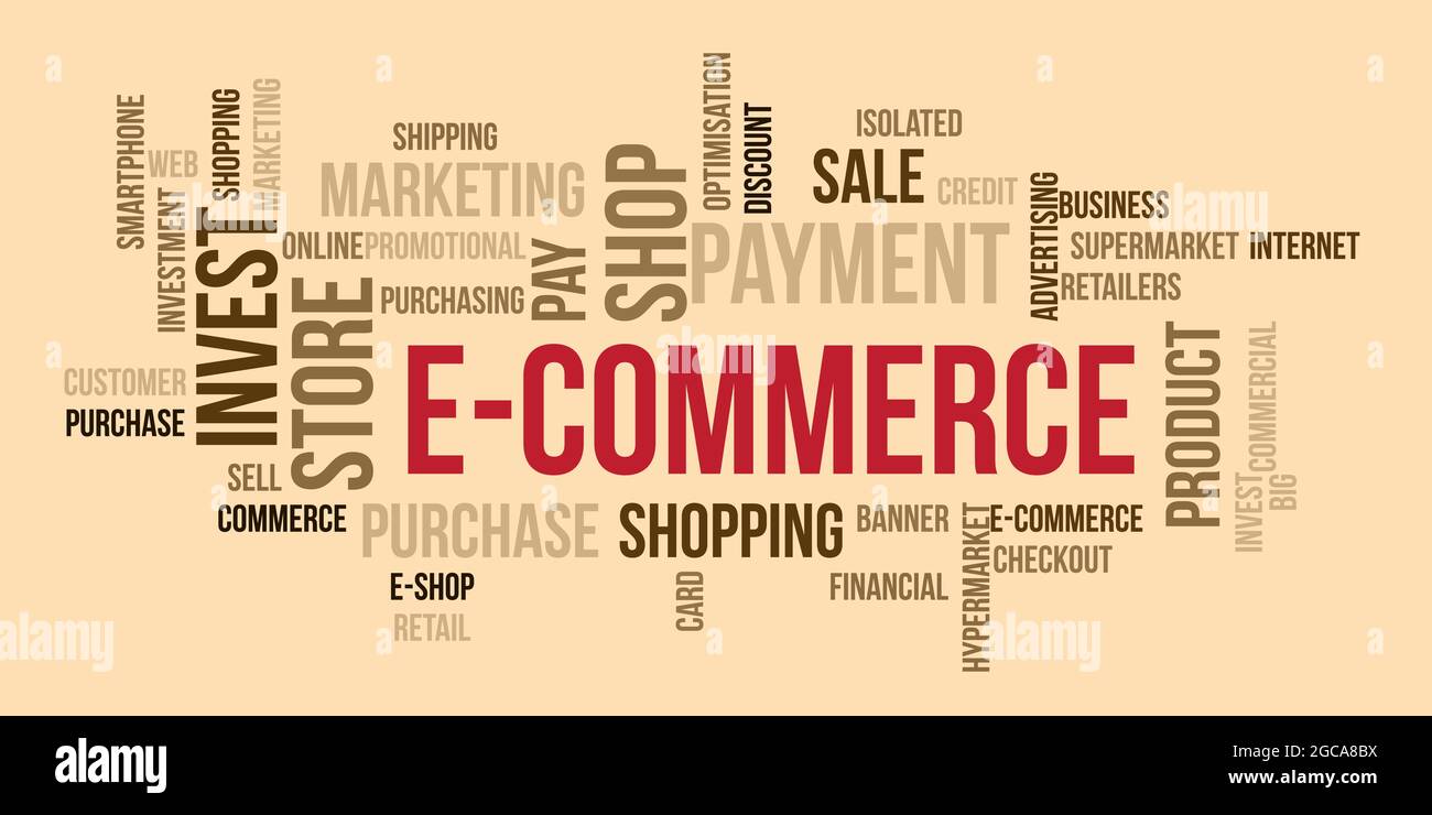 Business Concept, E-Commerce Word Cloud Design Background Template ...
