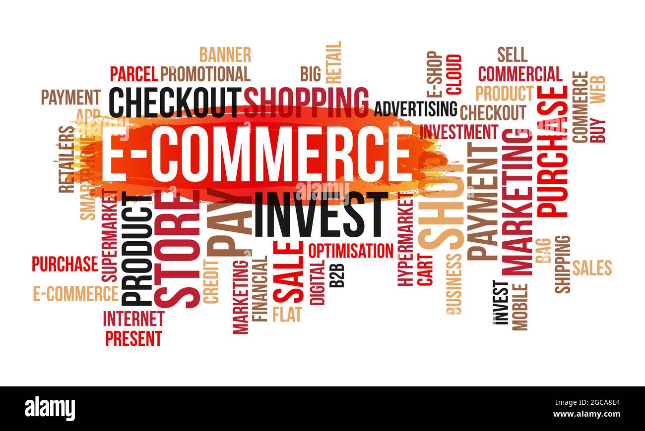Business Concept, E-Commerce Word Cloud Design Background Template ...
