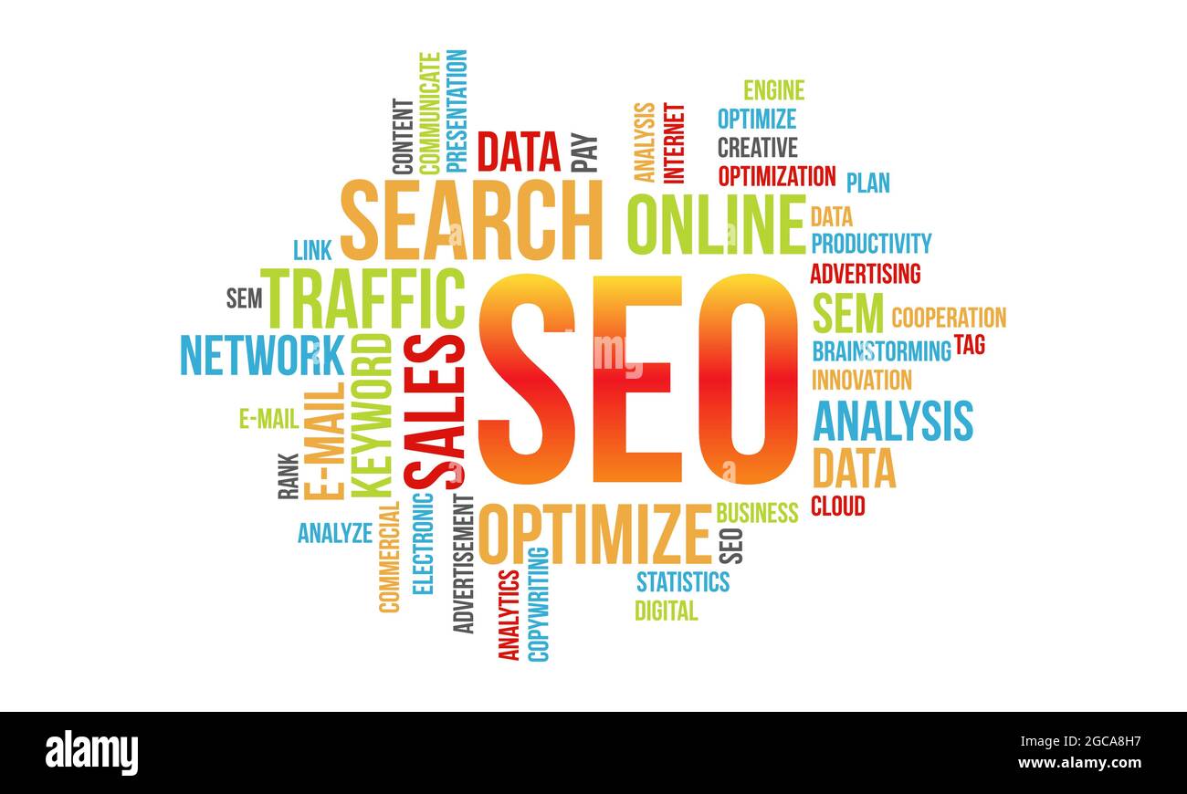Business Concept Background, SEO Word Cloud Stock Vector Image & Art ...