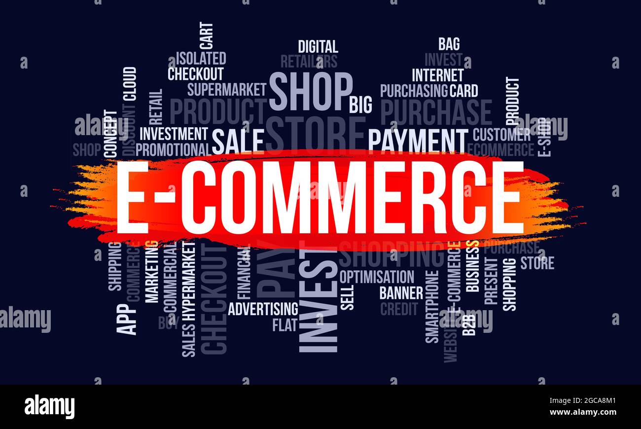 Business Concept, E-Commerce Word Cloud Design Background Template ...