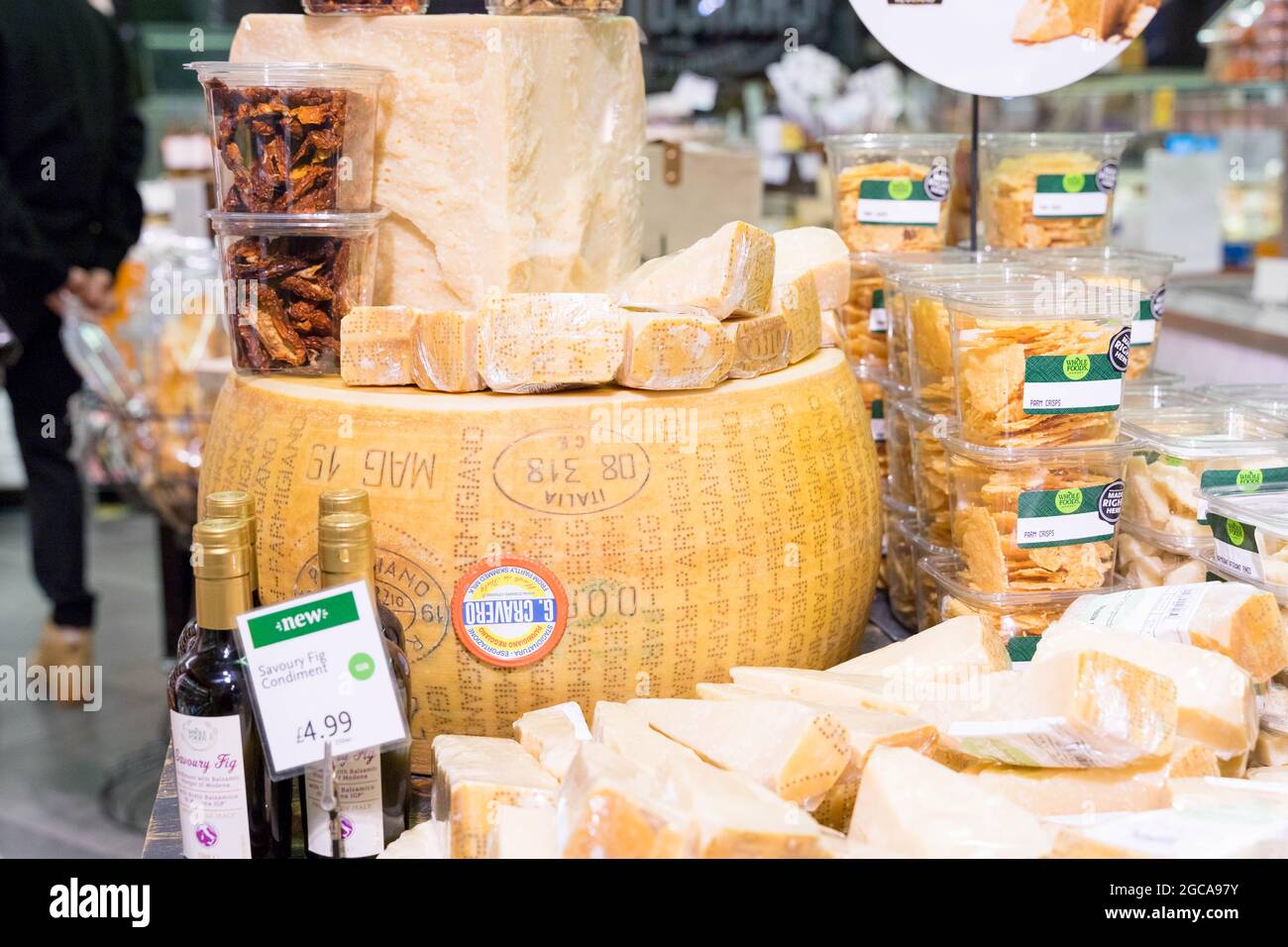ITALIA cheese drum at Whole foods market near Piccadilly circus London ...