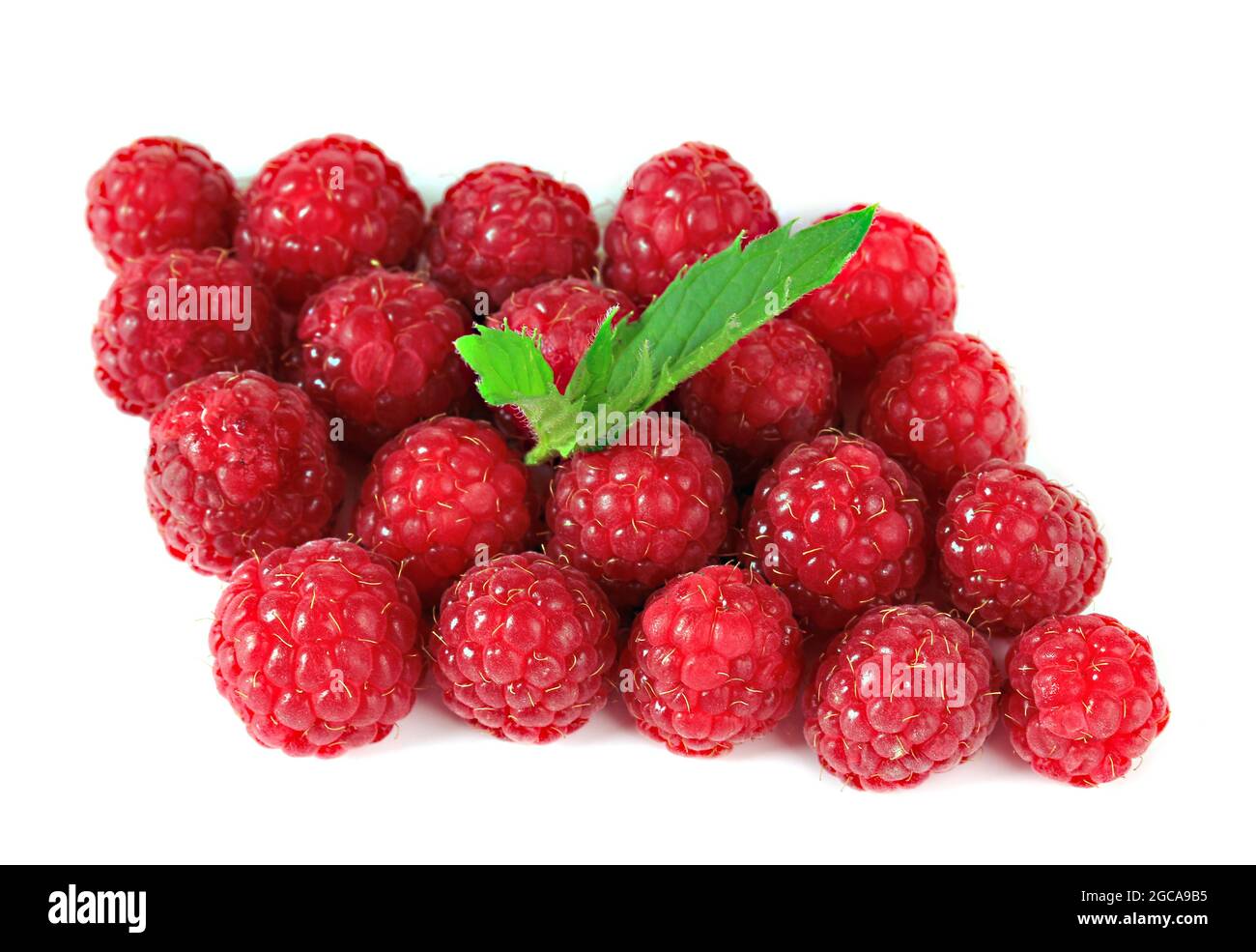 Ripe sweet raspberries isolated on white Stock Photo - Alamy