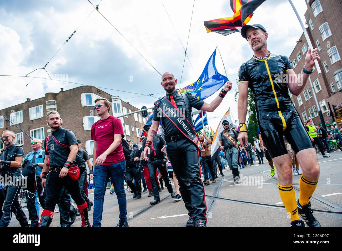 Mr. leather Netherlands takes part during the demonstration.The annual ...