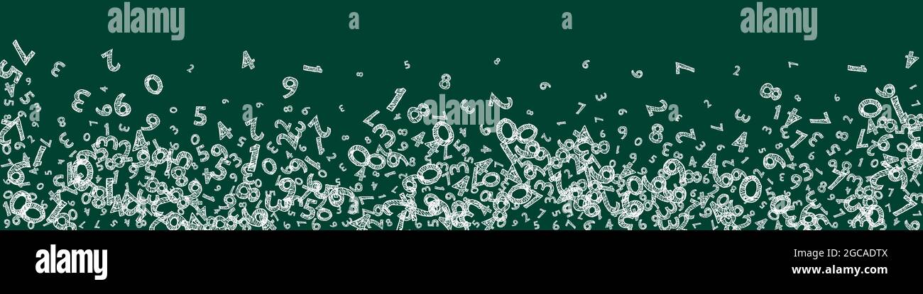Falling childish chalk numbers. Math study concept with flying digits ...
