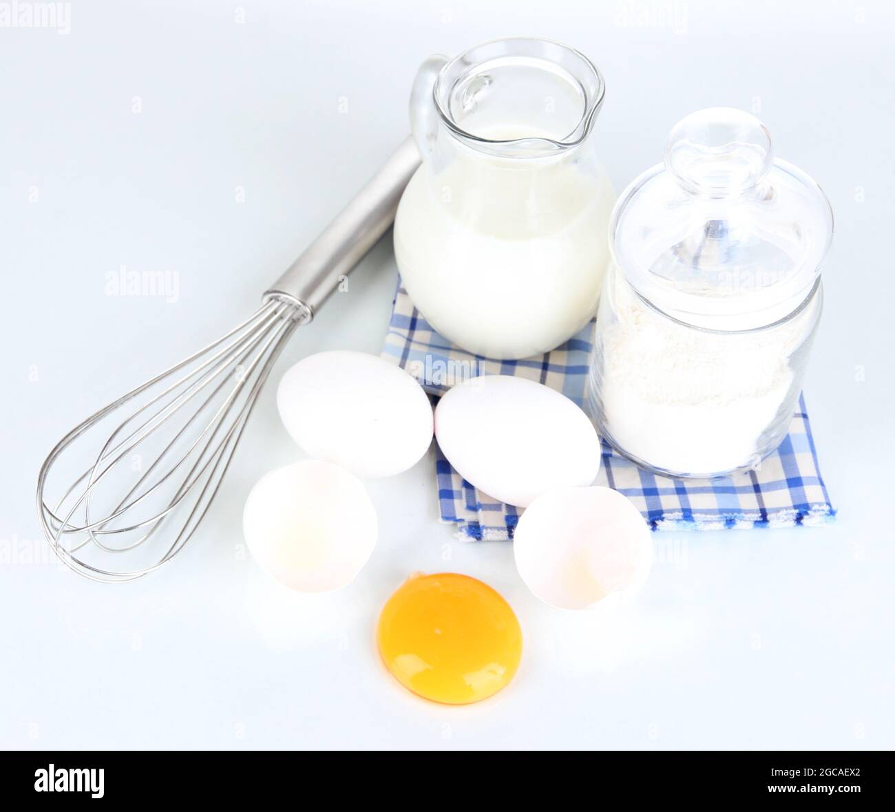 Ingredients for dough isolated on white Stock Photo - Alamy